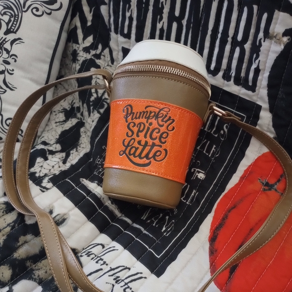 MAD Engine | Bags | Mad Engine Pumpkin Spice Latte Glitter Cup Purse ...